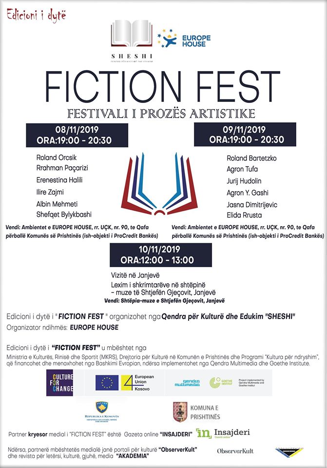 Fillon nesër Festivali i Prozës Artistike “Fiction Fest” – Radio KFOR Shqip